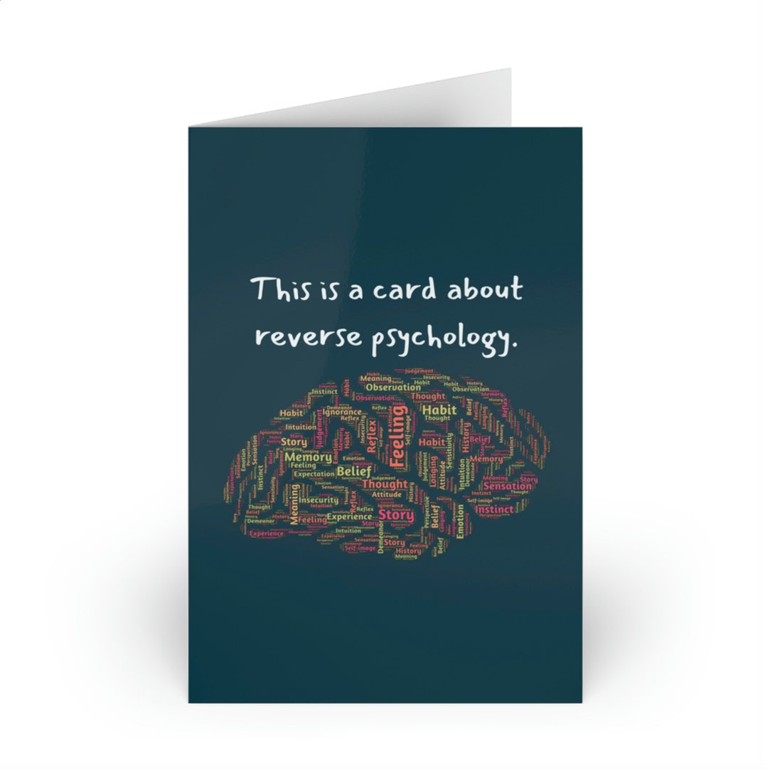 Funny Reverse Psychology Pun Card Brain and Mind in Psycho - Etsy