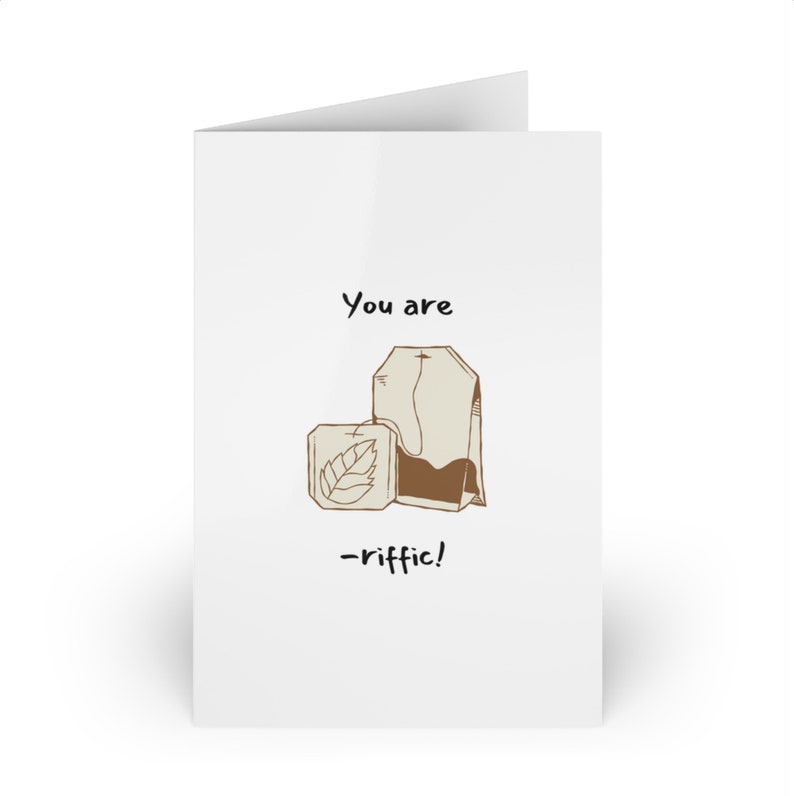Stylish Thank You Card, Tea-riffic Terrific, Word Play Puns, Tea Bag ...