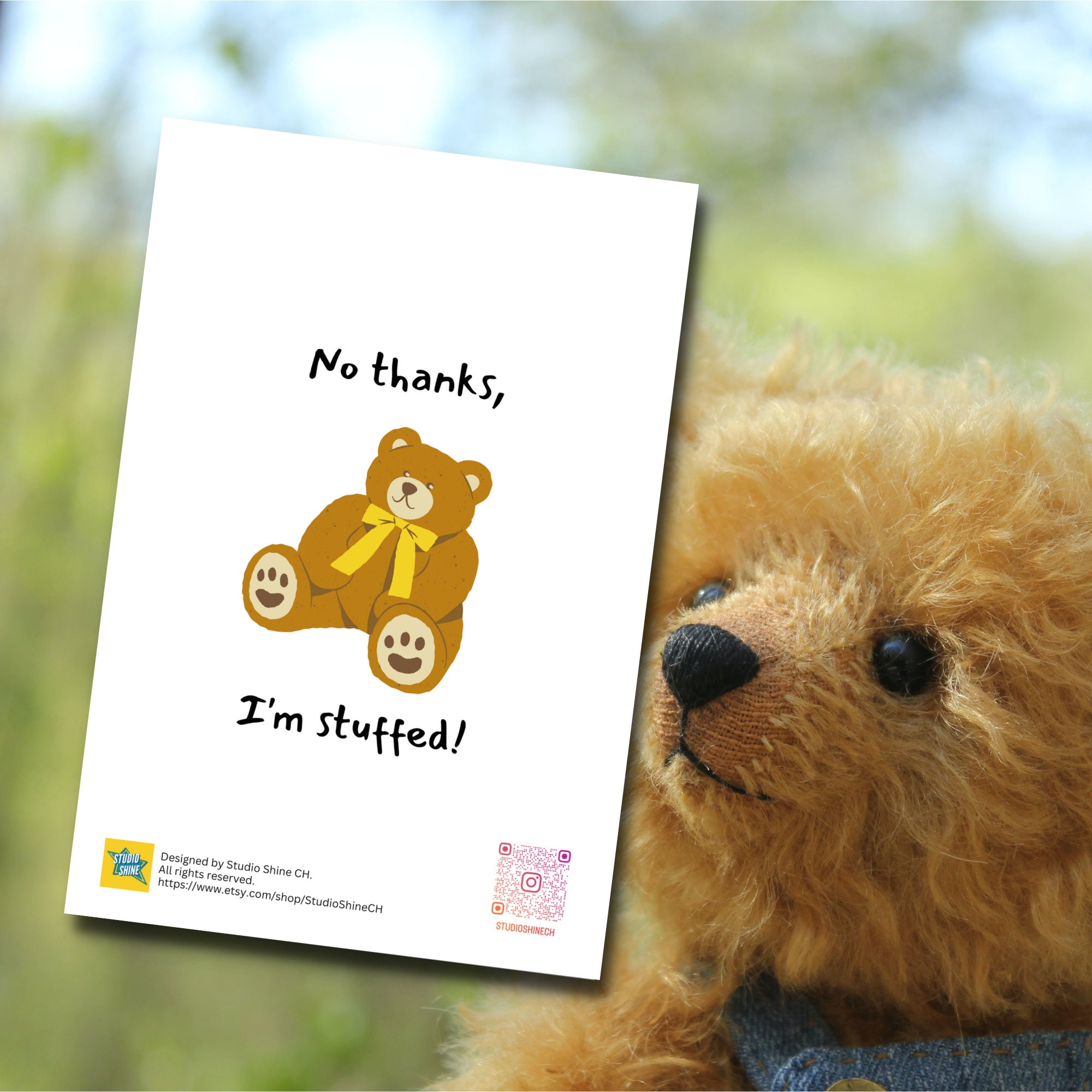 Unique Two Part Pun Birthday Card, Piece of Cake, Teddy Bear, Stuffed ...