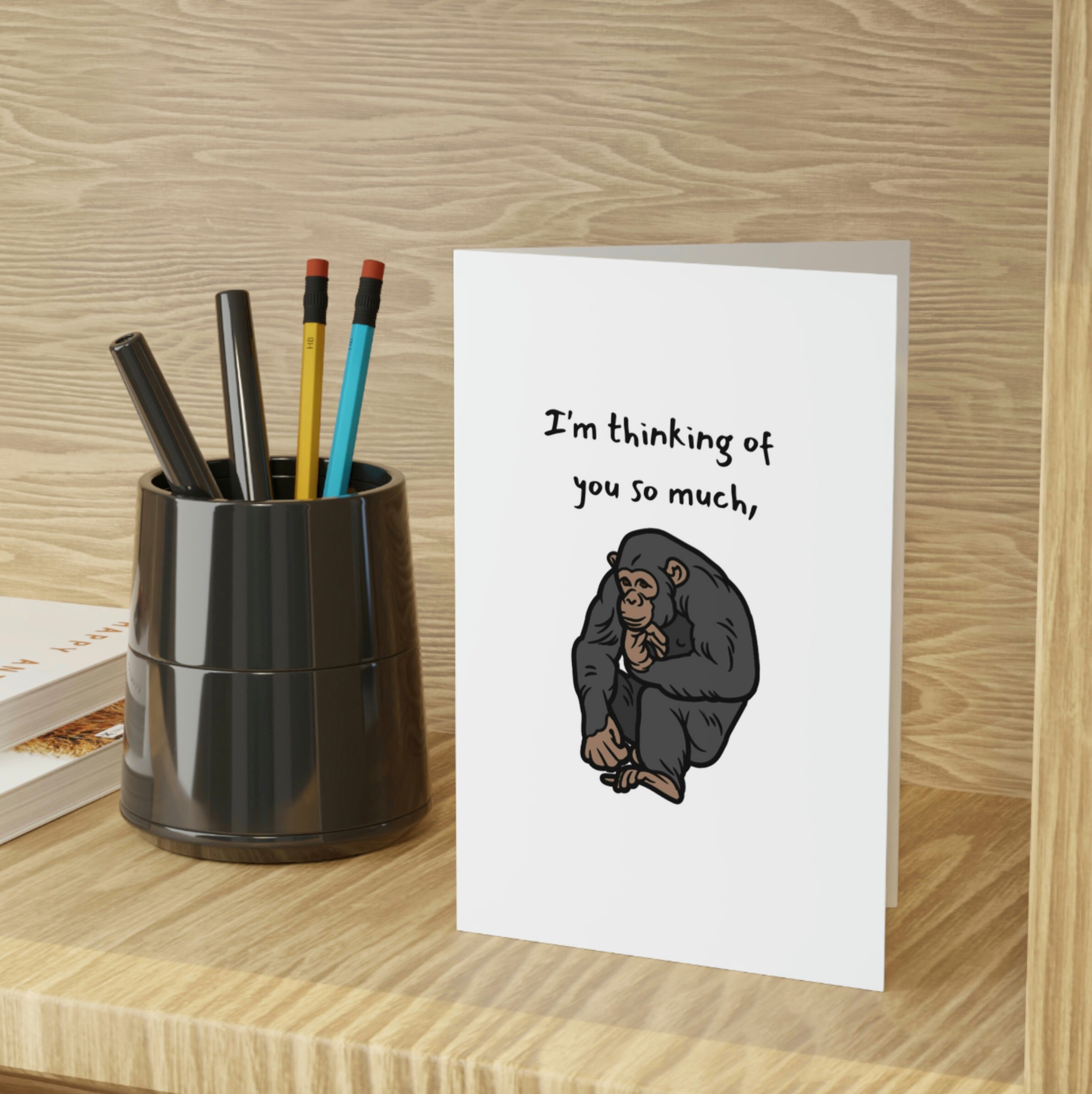 Thinking of You, Miss You Love Card, Chimpanzee, Going Bananas! Funny ...