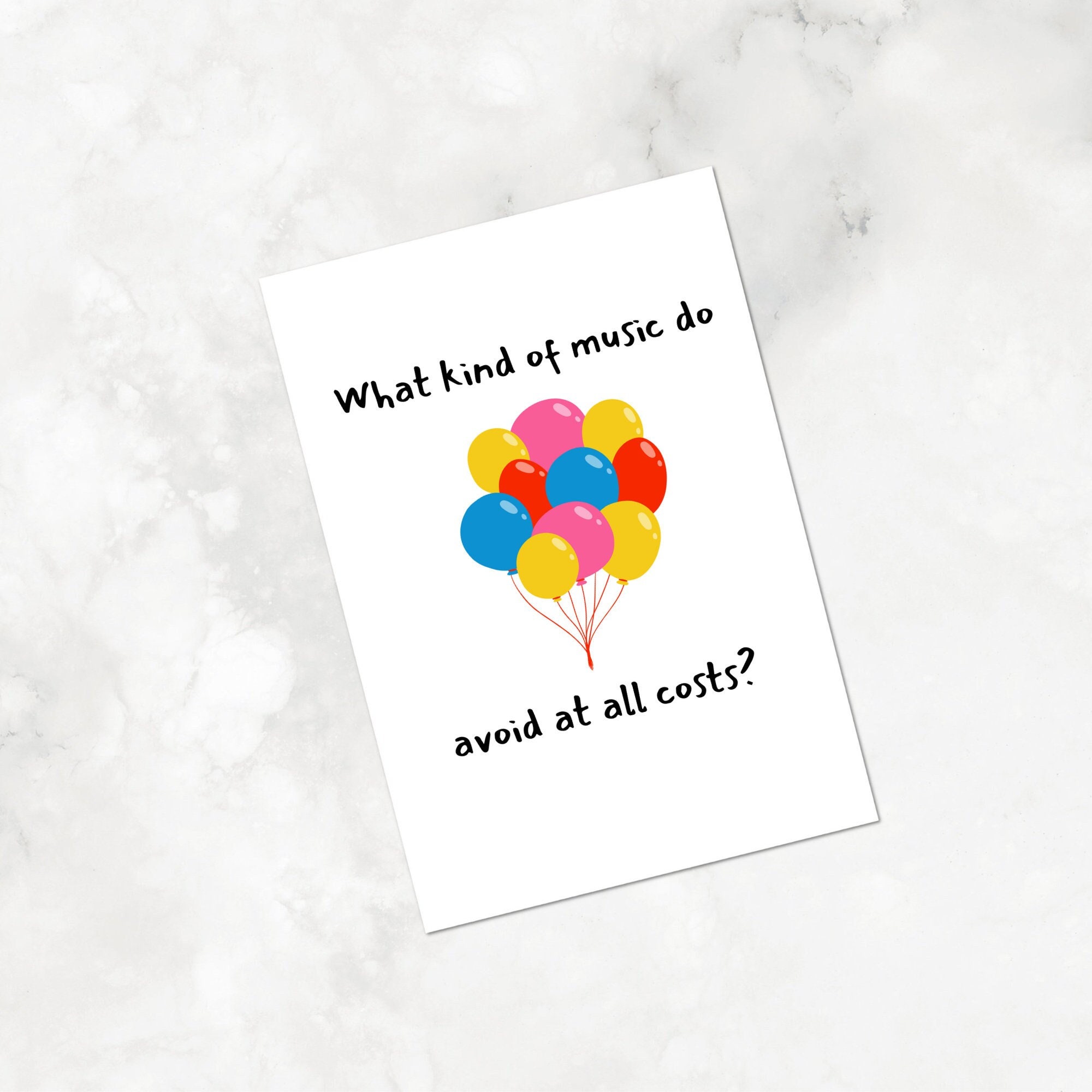 Punny Funny Birthday Card, Colourful Balloons, DJ on Turntable, Pop ...