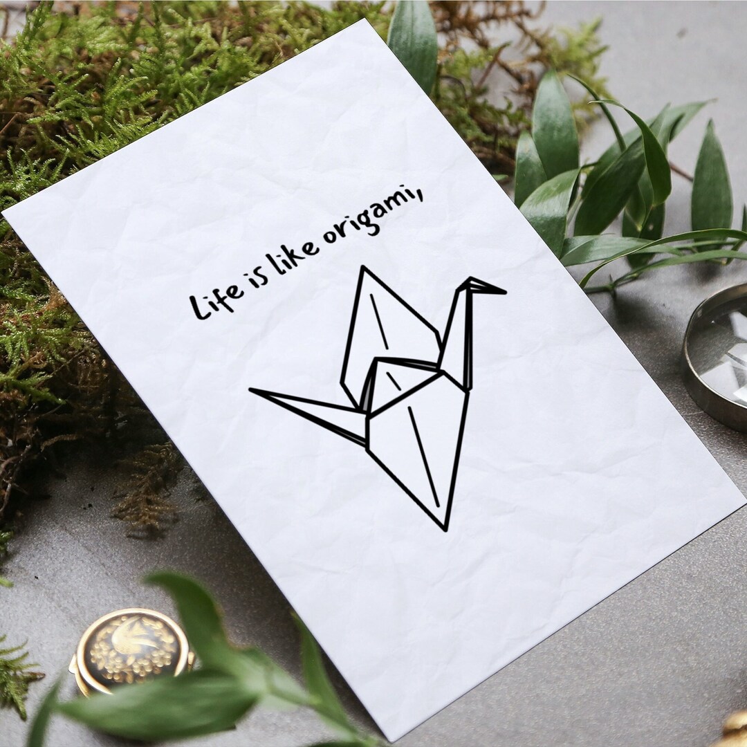 Unique Empathetic Encouragement Card, Japanese Origami, Paper Art Crane ...