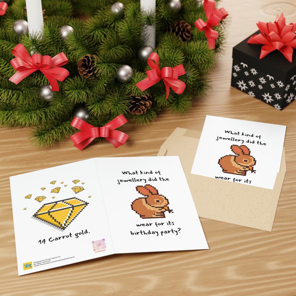 Punny Birthday Card, Pixel Cute Rabbit, Funny Bunny Question, 14 Carrot ...