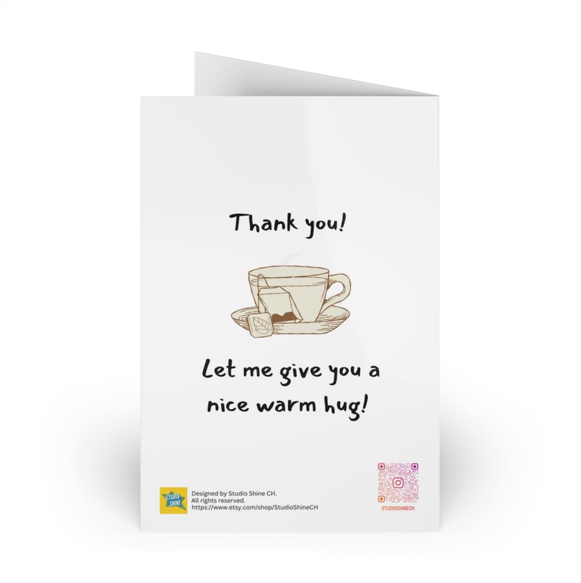 Stylish Thank You Card, Tea-riffic Terrific, Word Play Puns, Tea Bag ...