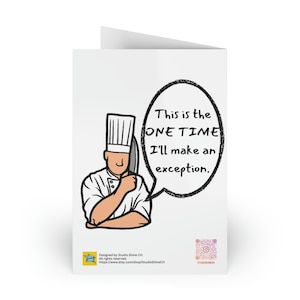 Well Done Steak Congratulations Card. Funny Chef/cook With Knife Makes ...