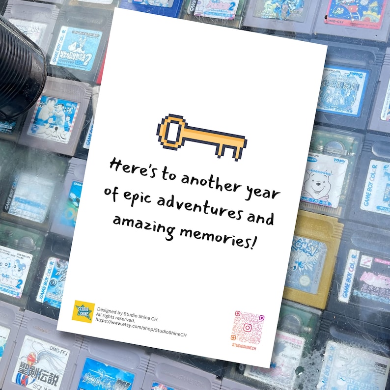 Birthday Card for Gamers, Retro Gaming Fans, Pixelated, Level Cleared ...