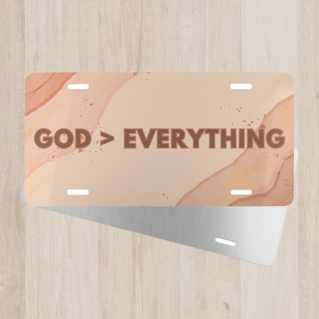 Christian License Plate, God Over Everything License Plate, Car ...