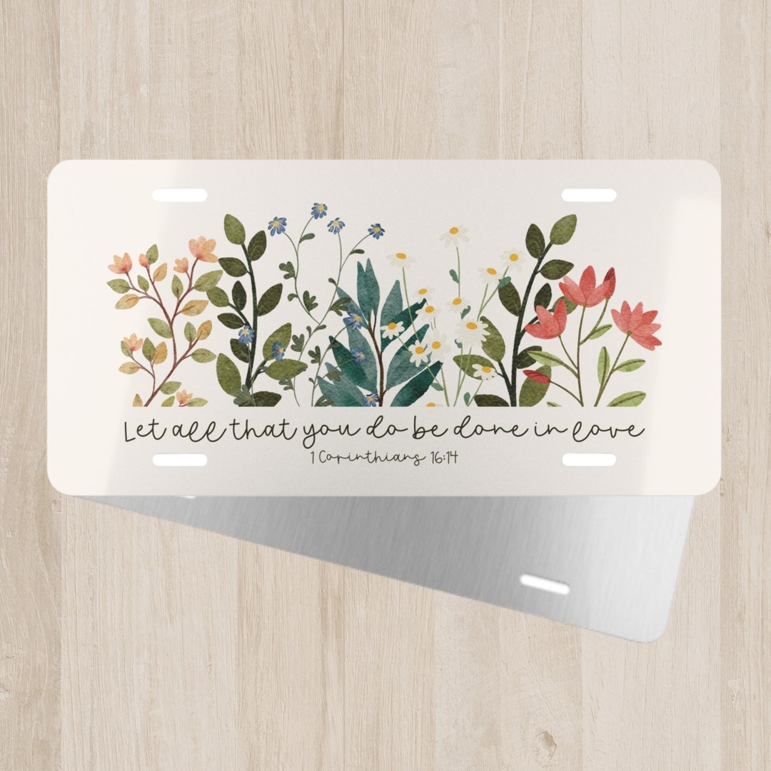 Do Everything in Love, Christian License Plate, Car Accessories, Car ...