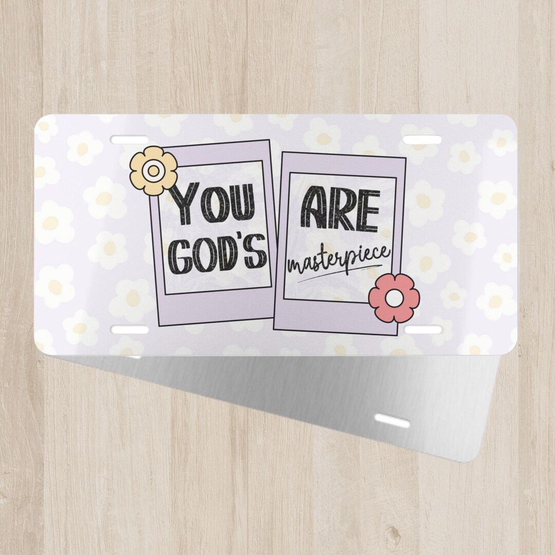 God's Masterpiece, Christian License Plate, Car Accessories, Car Tag ...