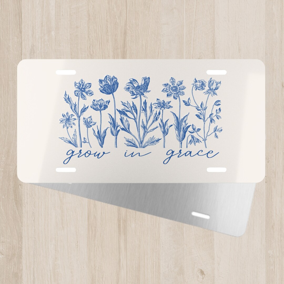 Grow in Grace, Christian License Plate, Car Accessories, Car Tag, Front ...