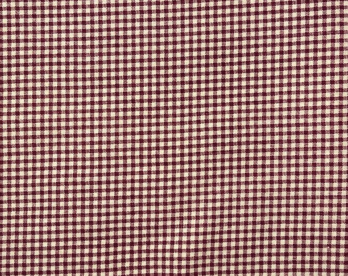 A VIP Collection Fabric From Cranston-burgundy Mini Checkered Pattern ...
