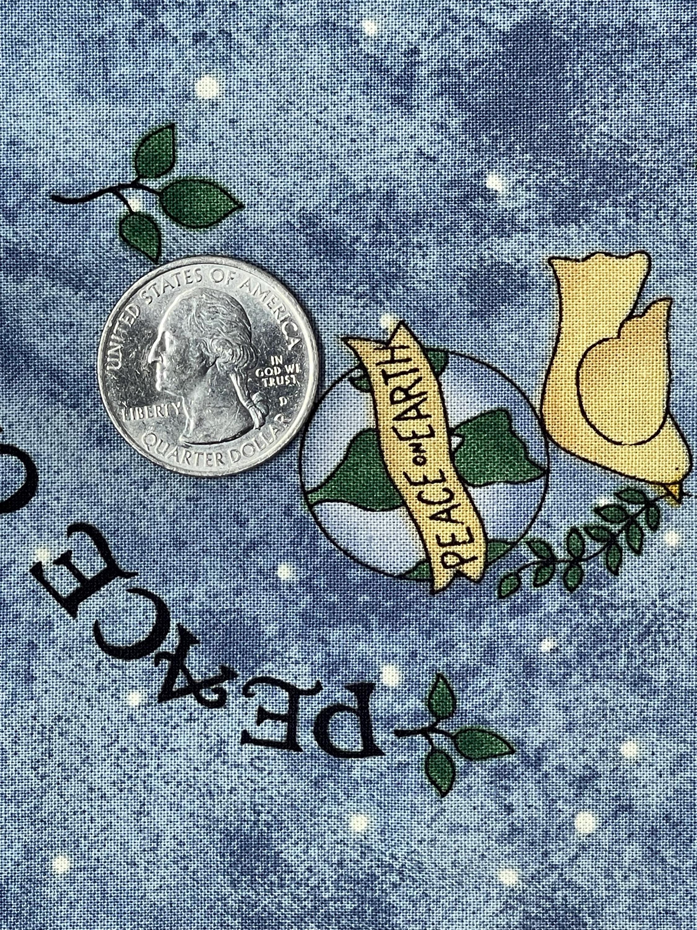 Peace on Earth Banners by Debbie Mumm Christmas Cotton Fabric- Blue ...