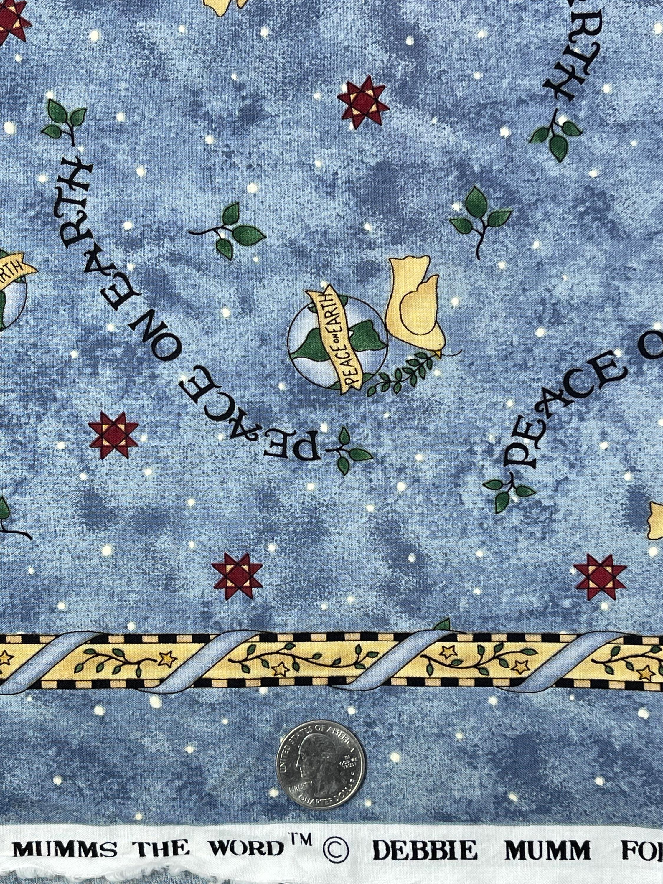 Peace on Earth Banners by Debbie Mumm Christmas Cotton Fabric- Blue ...
