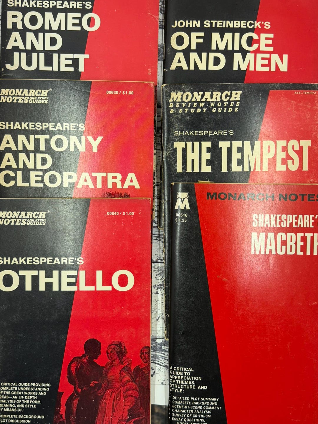Bundle of 6 Vintage 1960s Monarch Study Notes | Shakespeare Classic ...