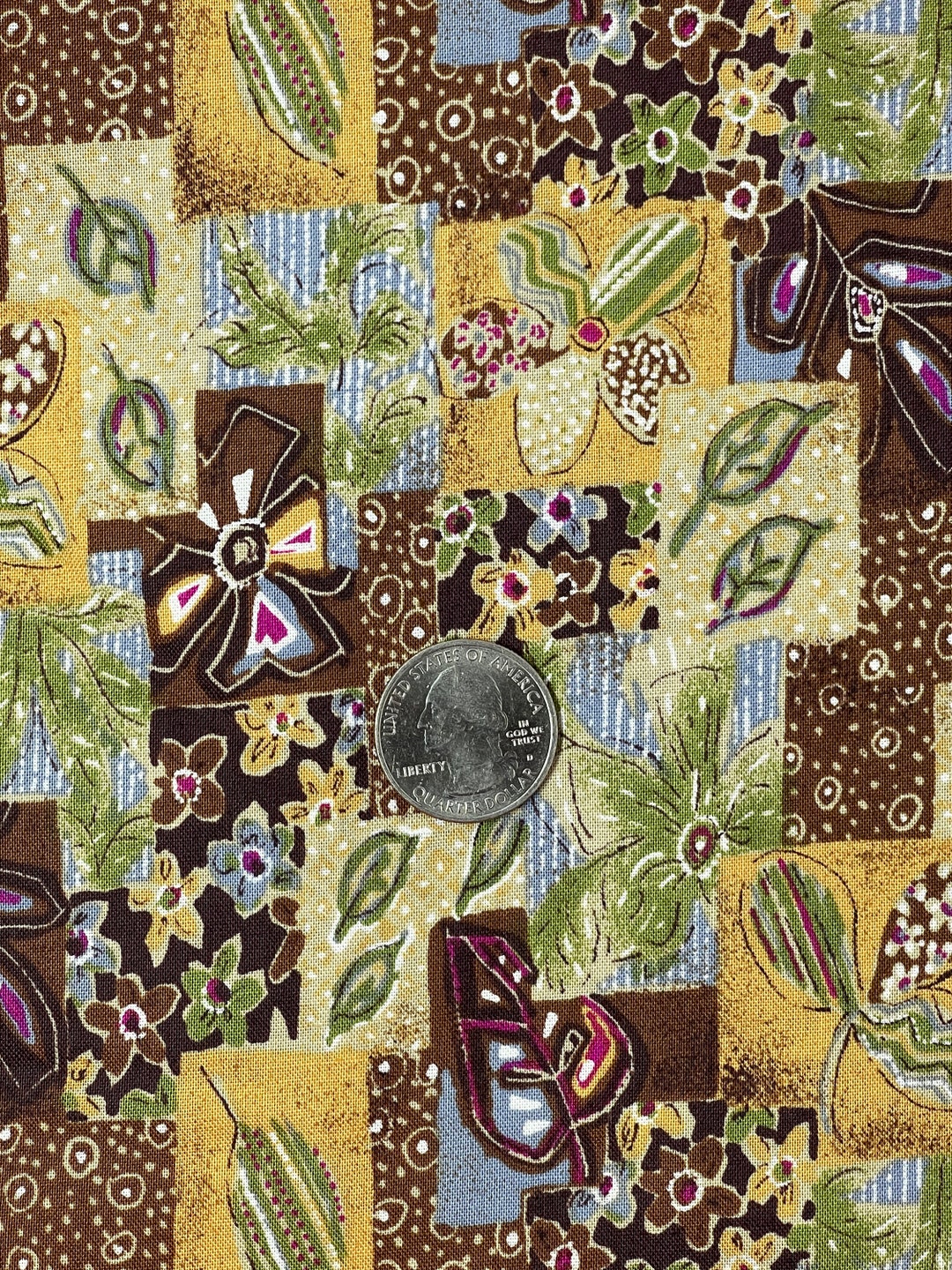 Unique Cotton Fabric Pattern 31885 - Earth Tones Many Squares and ...