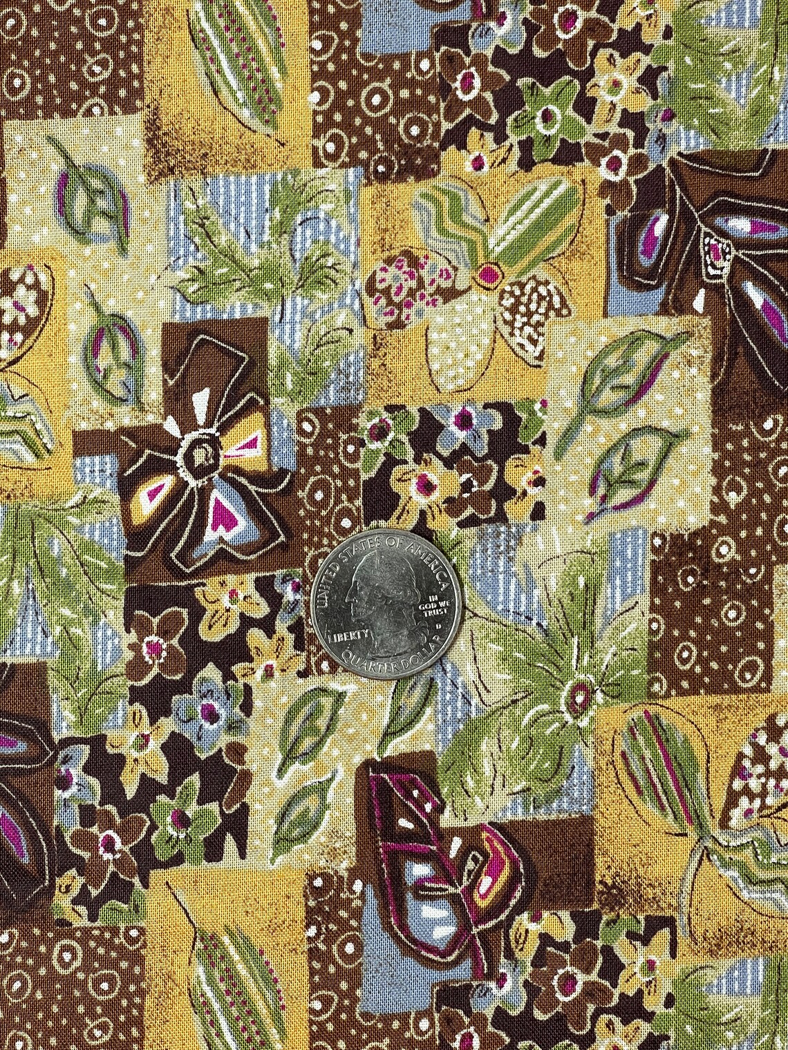 Unique Cotton Fabric Pattern 31885 - Earth Tones Many Squares and ...