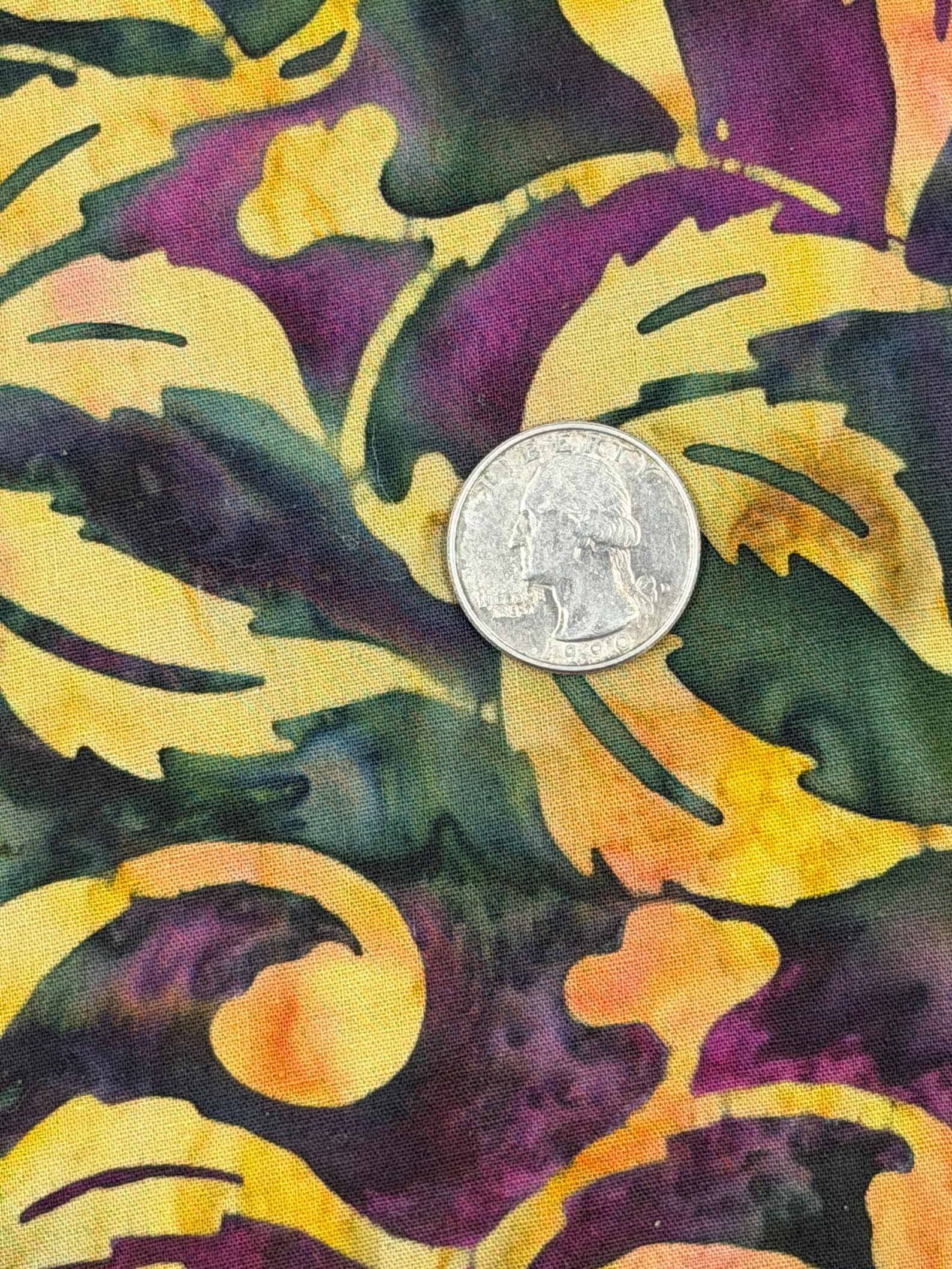 Batik Cotton Fabric- Classic Dark Green and Purple Combination With ...