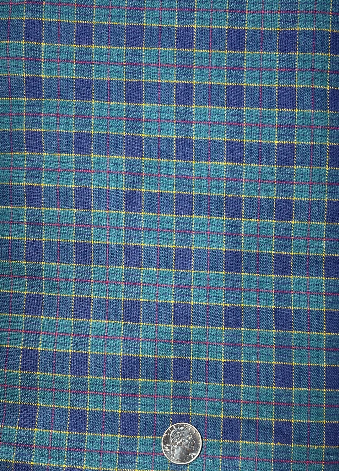 Hunter Green and Navy Blue Plaid Flannel Fabric Strips Accented With ...