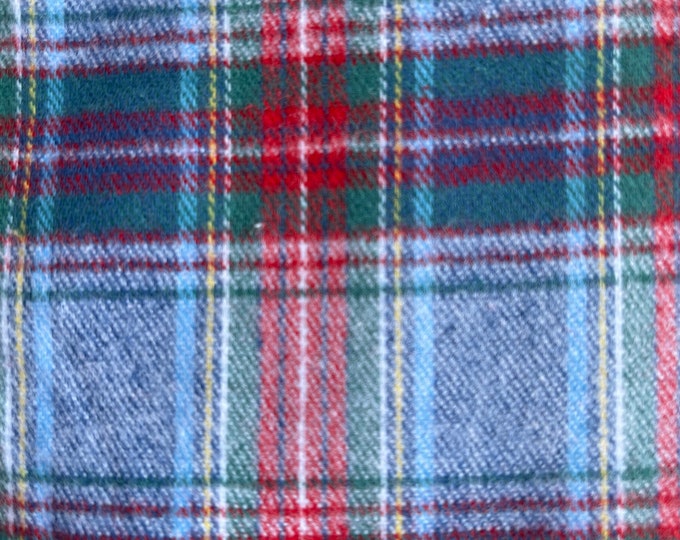 Cozy Flannel Cotton Fabric - Blue, Red, Green, Yellow, and White Plaid ...