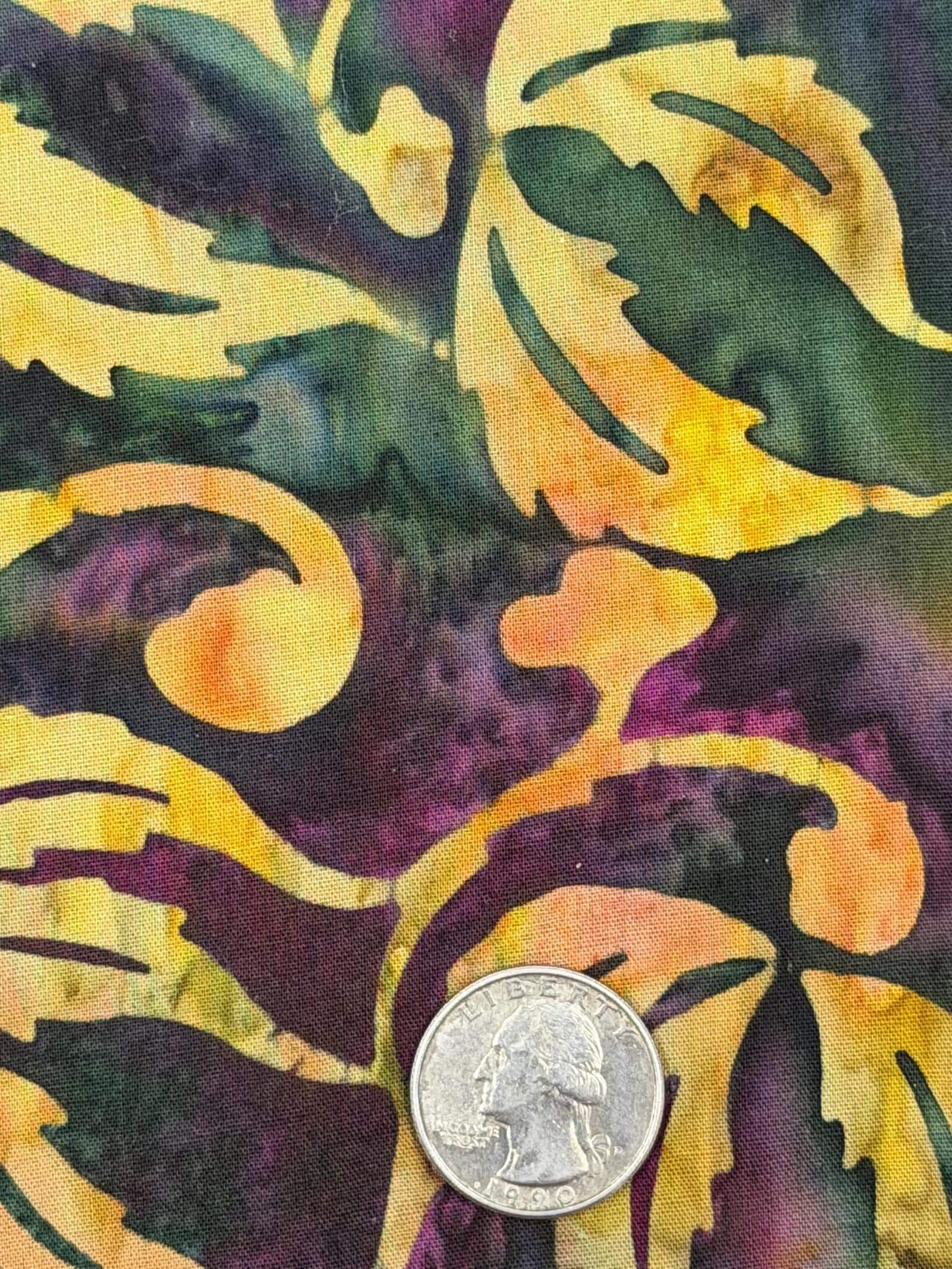 Batik Cotton Fabric- Classic Dark Green and Purple Combination With ...