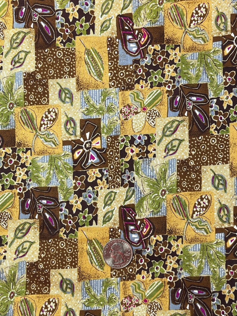 Unique Cotton Fabric Pattern 31885 - Earth Tones Many Squares and ...