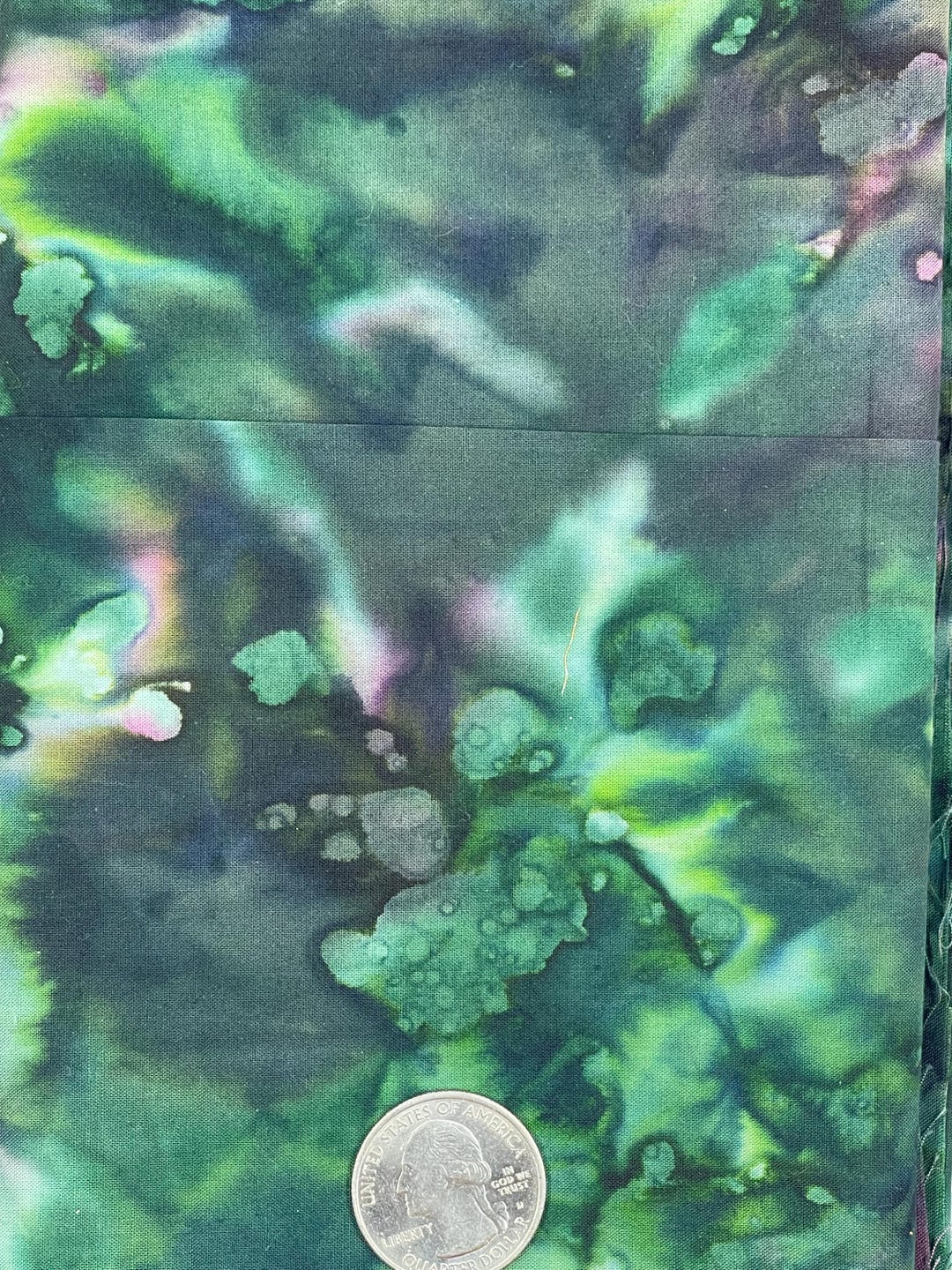 Rich Green Background With Pink Flower Accent Design- Quality Batik – 1 ...