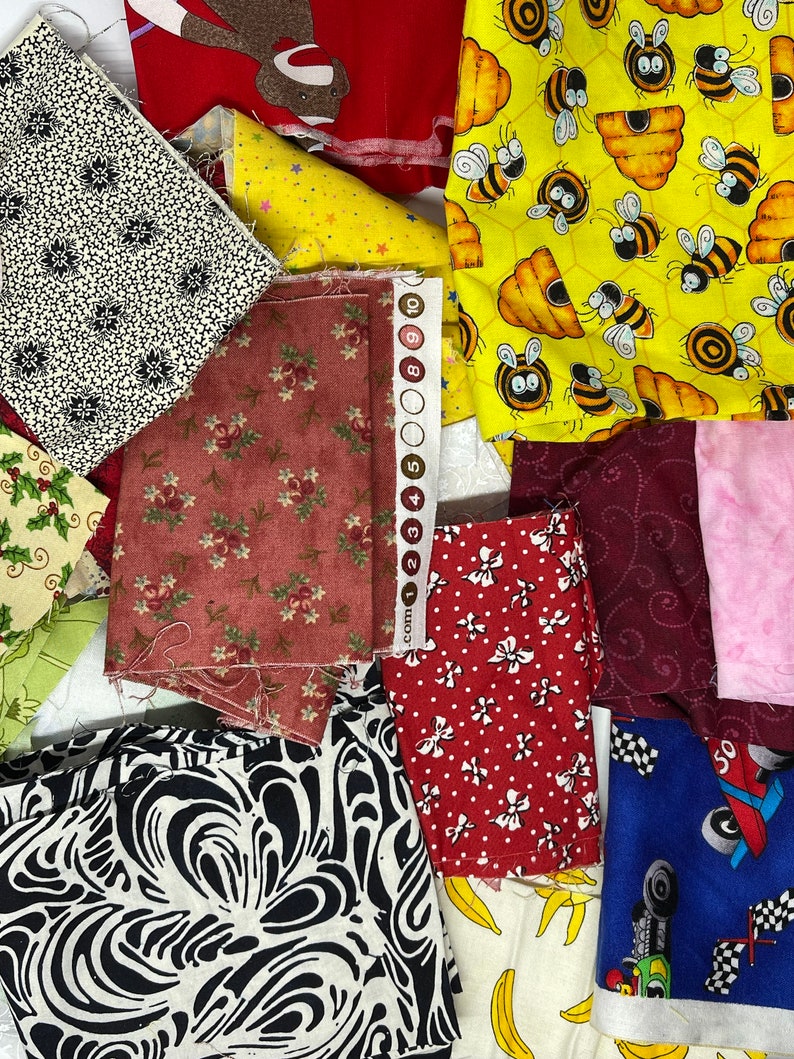 Fabric Scrap Pack: Assorted 100% Cotton Lot by the Pound-pictures Are ...