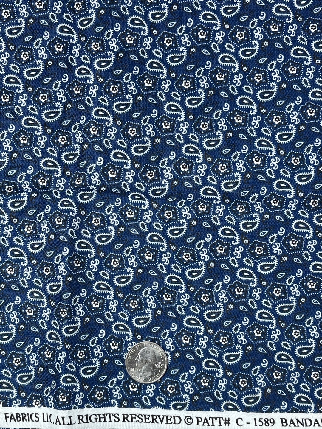 Navy Blue "bandana Ditzy" by Michael Miller Fabrics- Pattern C-1589- 44 ...