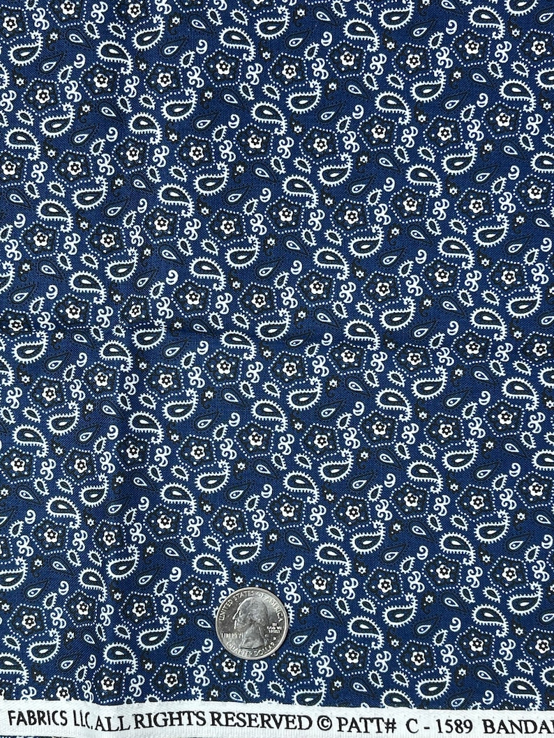 Navy Blue "bandana Ditzy" by Michael Miller Fabrics- Pattern C-1589- 44 ...