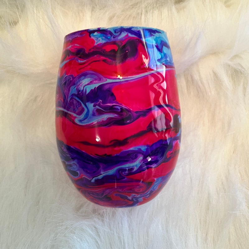 Alcohol Ink Wine Glasses - Etsy
