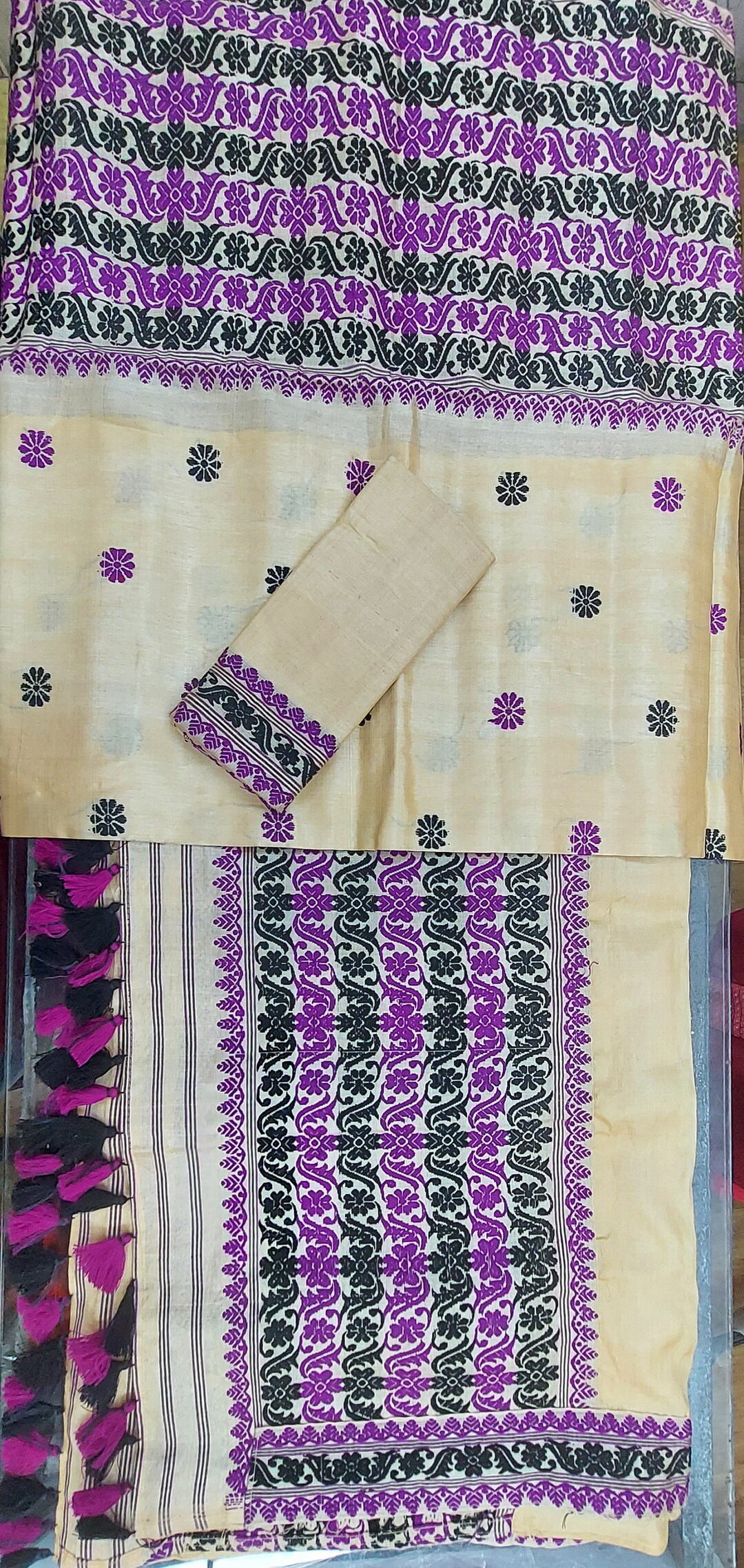 Toss Muga Silk Assamese Mekhela Saador With Blouse Piece - Etsy