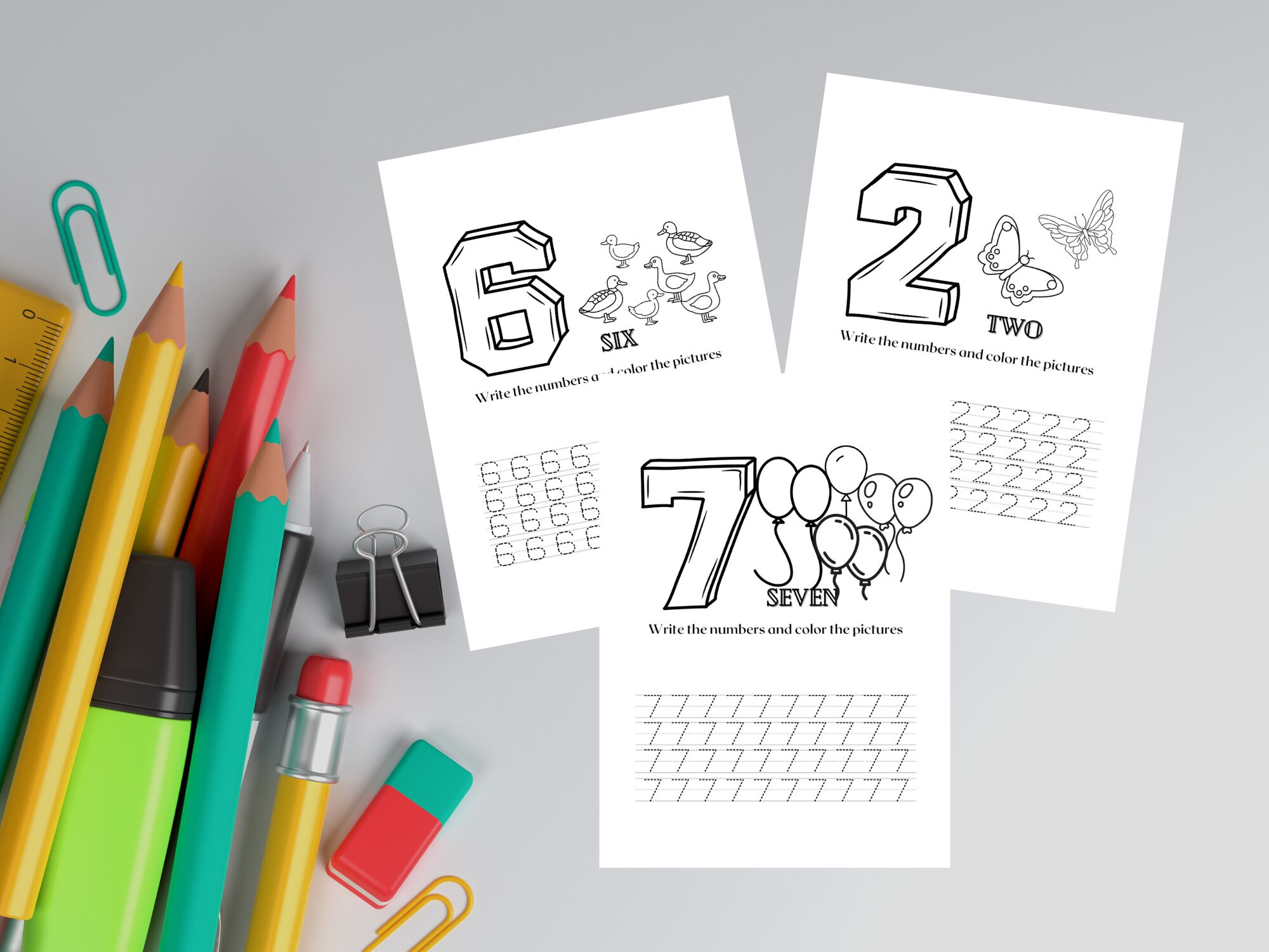 Printable Writing Numbers Worksheets, Tracing Numbers for Children in ...