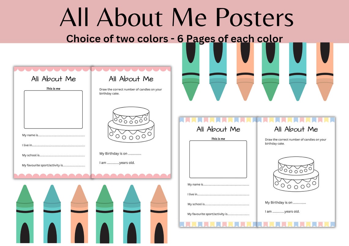 Printable Activity All About Me for Children in Preschool and ...