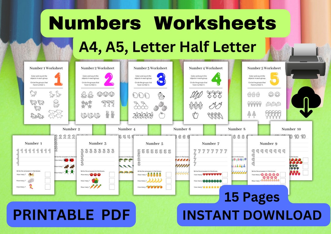 Number Activity for Kindergarten Printable for Toddler Learning ...