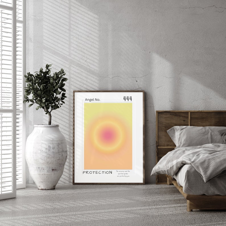 Angel Number 444 Poster, Law of Attraction Print, Positive Affirmation Poster, Manifestation ...