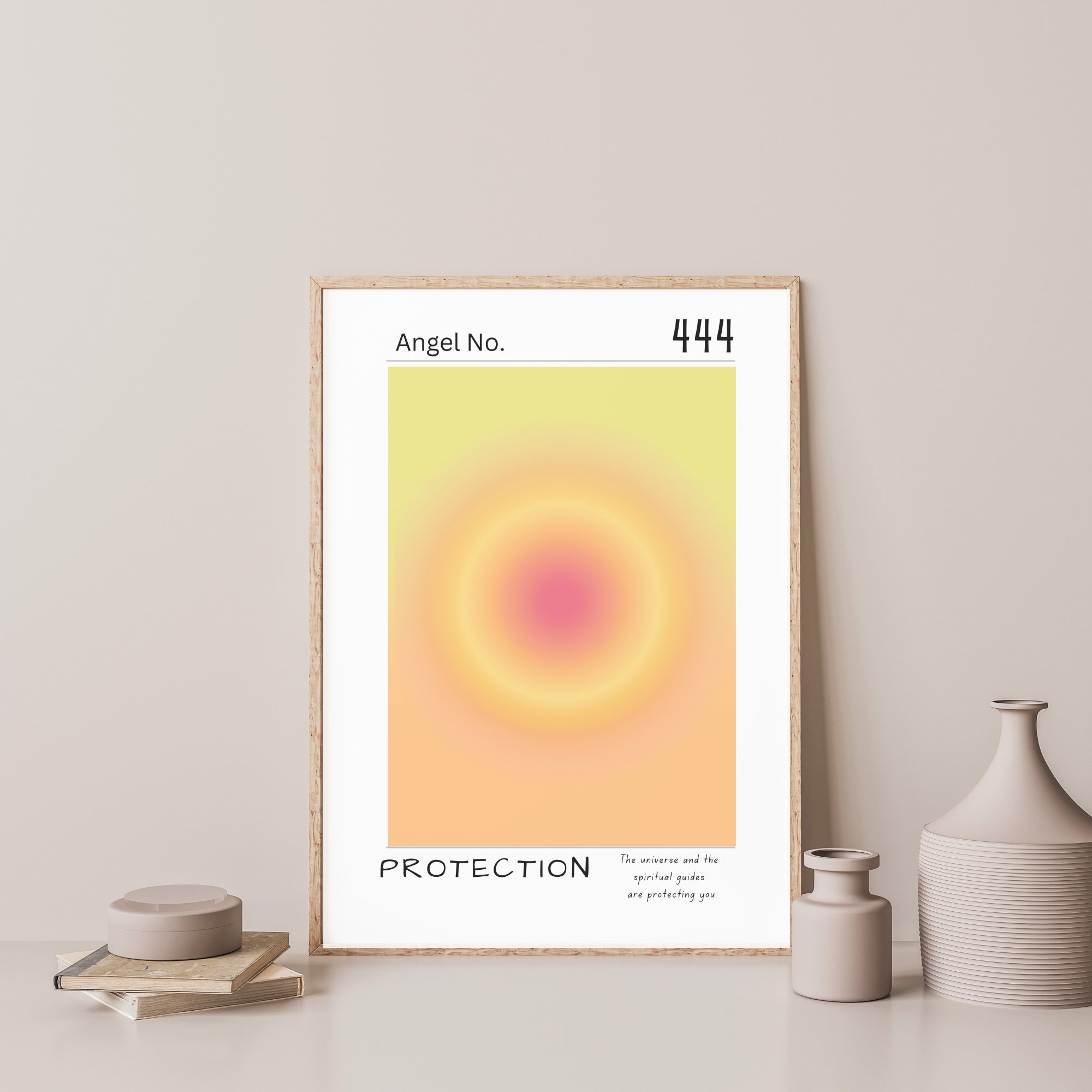 Angel Number 444 Poster, Law of Attraction Print, Positive Affirmation ...