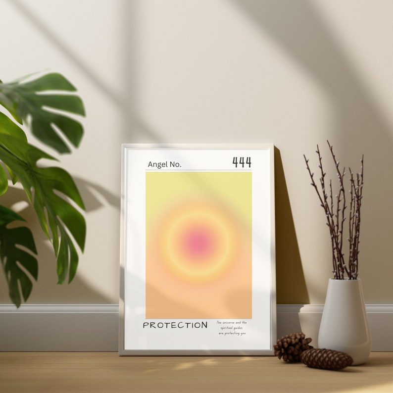 Angel Number 444 Poster, Law of Attraction Print, Positive Affirmation Poster, Manifestation ...