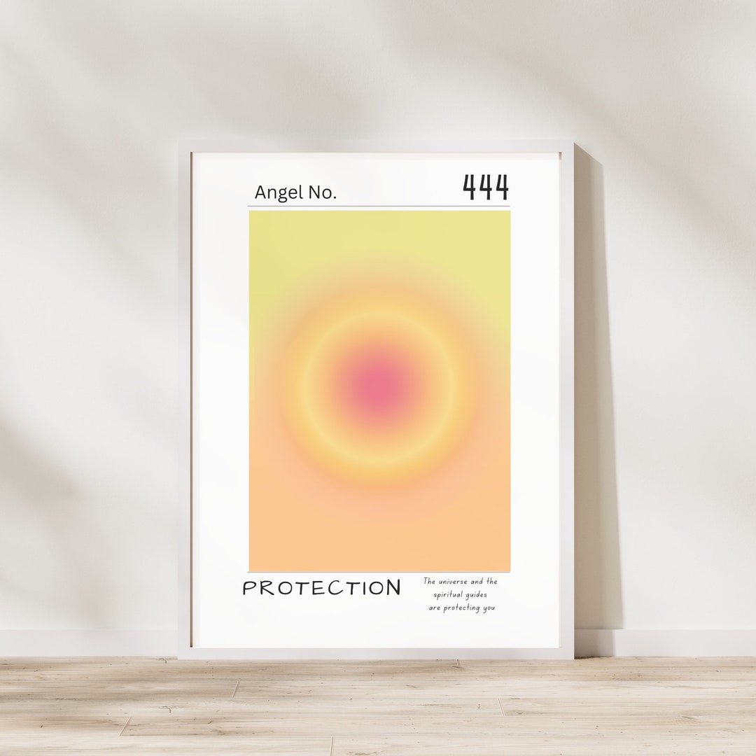 Angel Number 444 Poster, Law of Attraction Print, Positive Affirmation ...