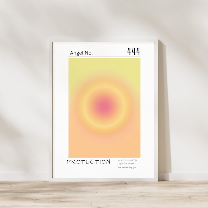 Angel Number 444 Poster, Law of Attraction Print, Positive Affirmation Poster, Manifestation ...