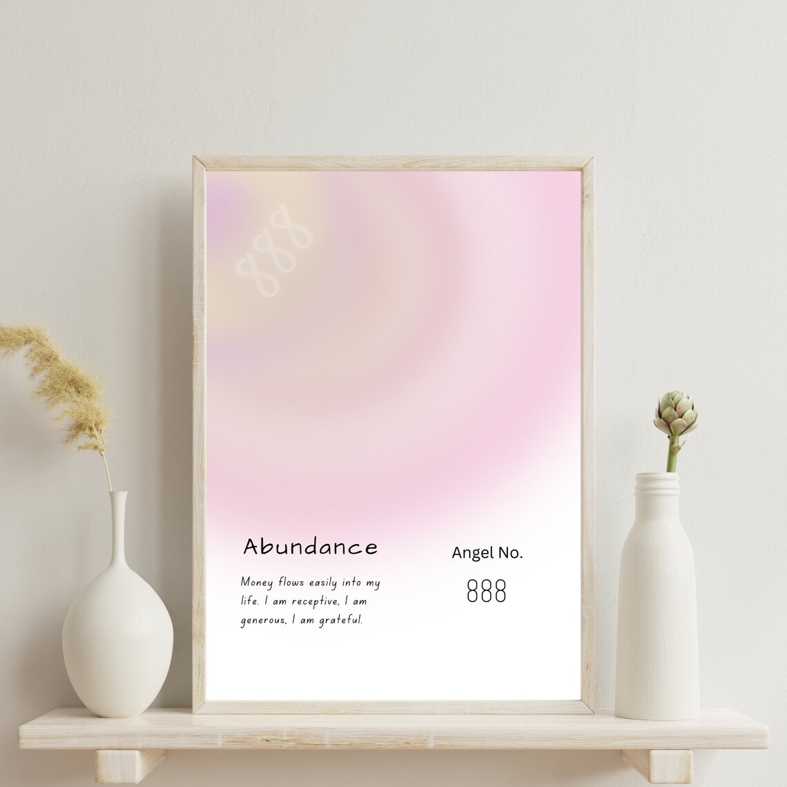 888 Angel Number Print Aura Poster Wall Art Angel Number 888 Printable ...