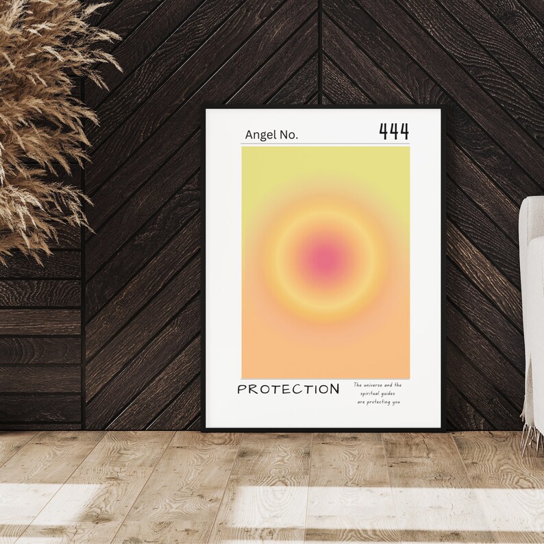 Angel Number 444 Poster, Law of Attraction Print, Positive Affirmation Poster, Manifestation ...