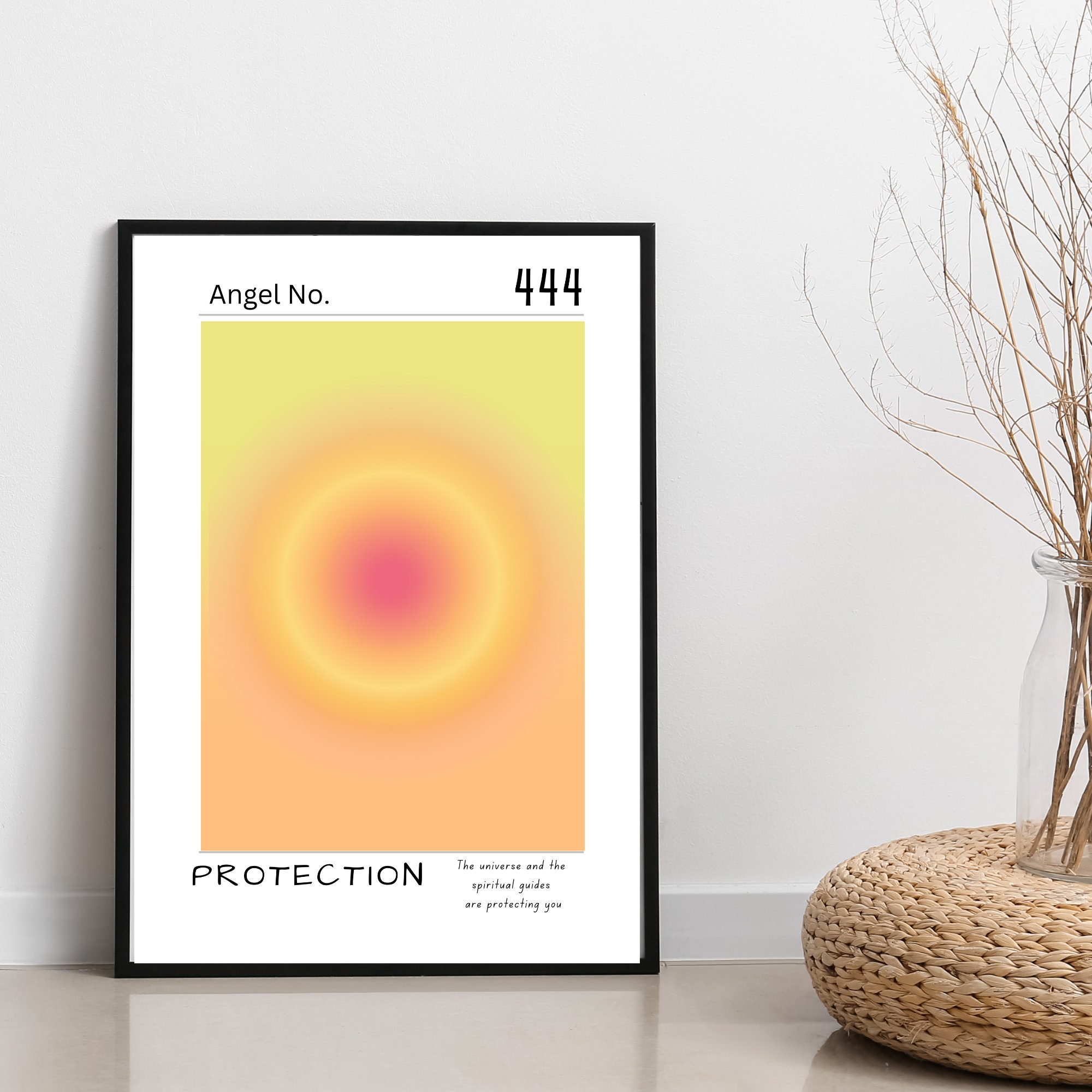 Angel Number 444 Poster, Law of Attraction Print, Positive Affirmation ...