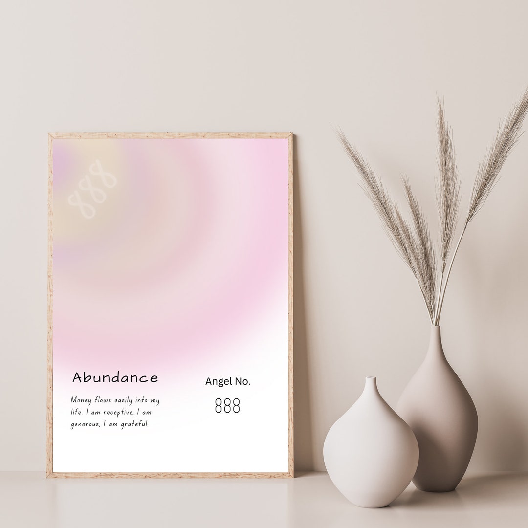 888 Angel Number Print Aura Poster Wall Art Angel Number 888 Printable ...