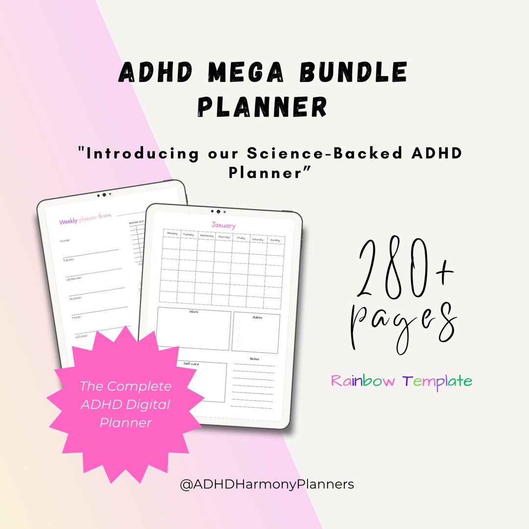 ADHD Digital Planner Complete ADHD Digital Planner Bundle, Digital ...