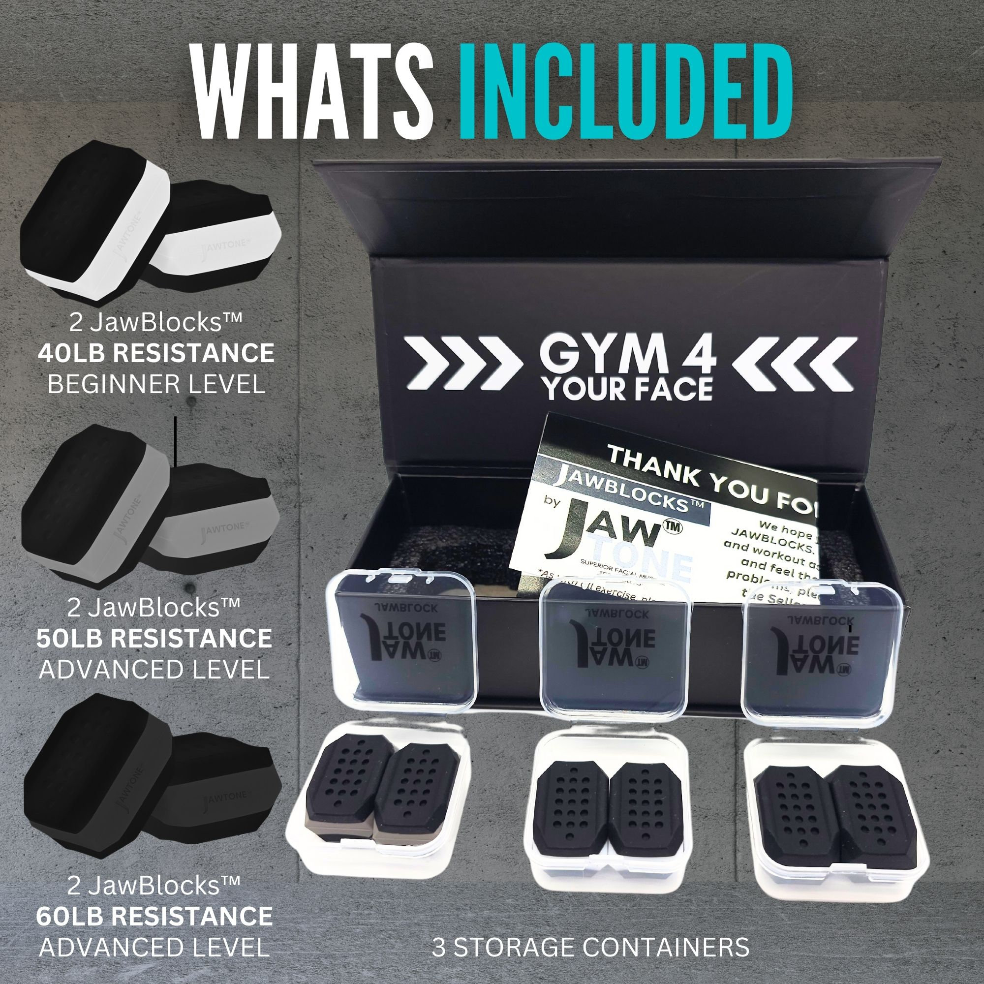 Jawblocks Jawline, Face, Neck, Jaw Exerciser and Toner - Ideal 4 Men ...