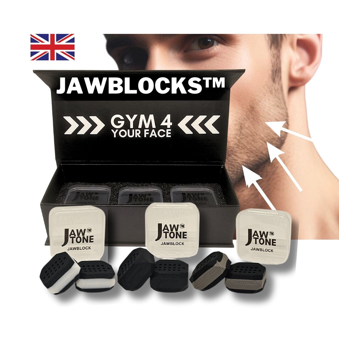 Jawblocks Jawline, Face, Neck, Jaw Exerciser and Toner - Ideal 4 Men ...