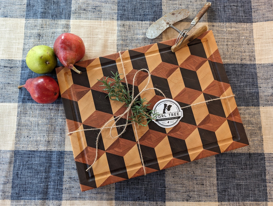 3D Cube Cutting Board - Etsy
