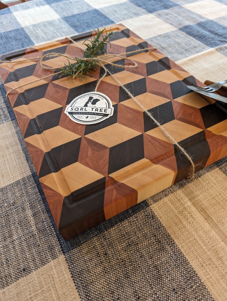 3D Cube Cutting Board - Etsy