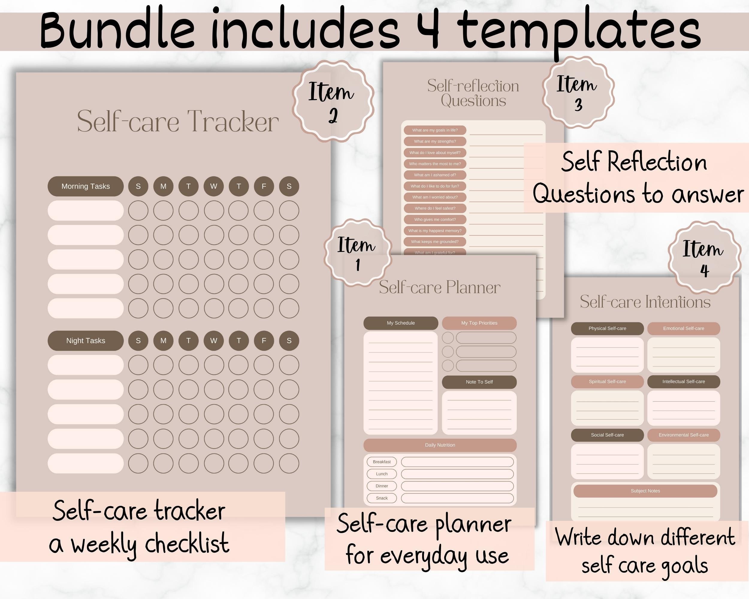 2024 Printable Planner, Self-love Journal, Mental Health Habit Tracker ...