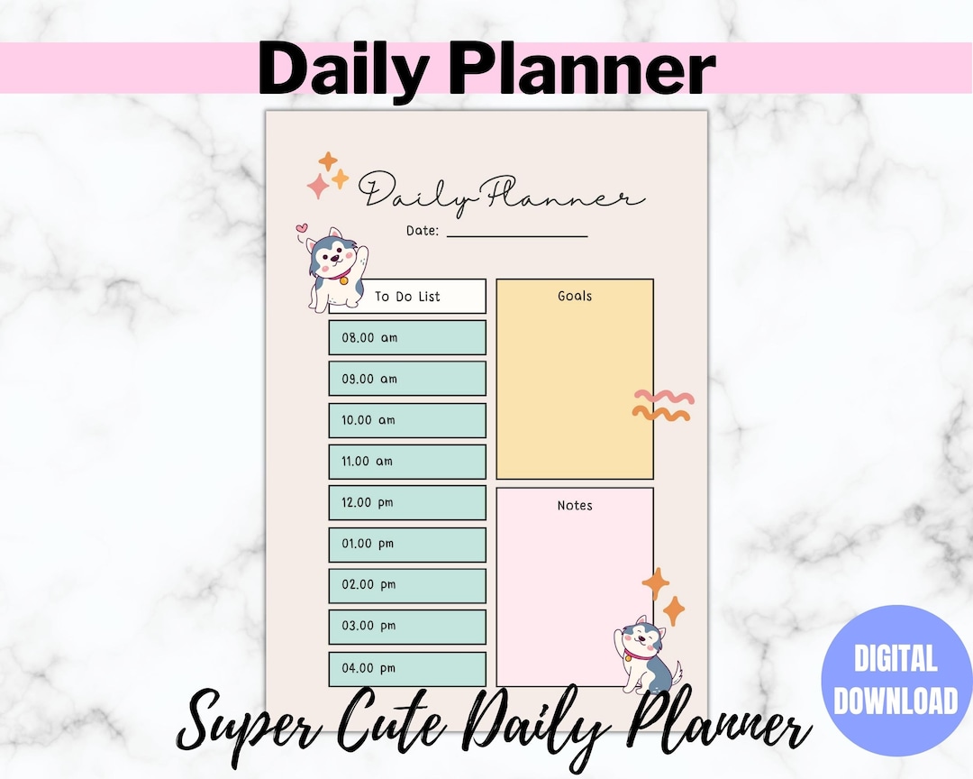 Daily Planner, Digital Planner, Printable Planner, iPad Planner ...